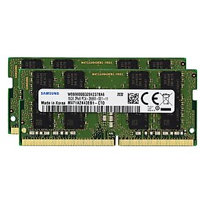 Samsung 32GB (2x16GB) DDR4 2666MHz PC4-21300 SODIMM 2Rx8 CL19 1.2v 260-PIN Memory Module RAM Laptop Notebook Upgrade M471A2K43CB1-CTD Adamanta