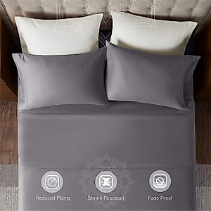 Hyde Lane 1000 Thread Count Cotton Pillowcases 2 Pack, Grey Pillow Cases Queen Size 20x30 inches, Soft and Durable Luxury, Wrinkle Resistant, Pilling Proof