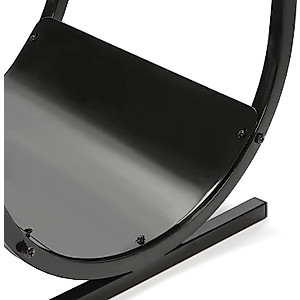 HECASA 17 Inches Indoor/Outdoor Firewood Log Rack Holding Storage Bracket Small Fireside Log Storage Decorative Wood Holder Duty Steel