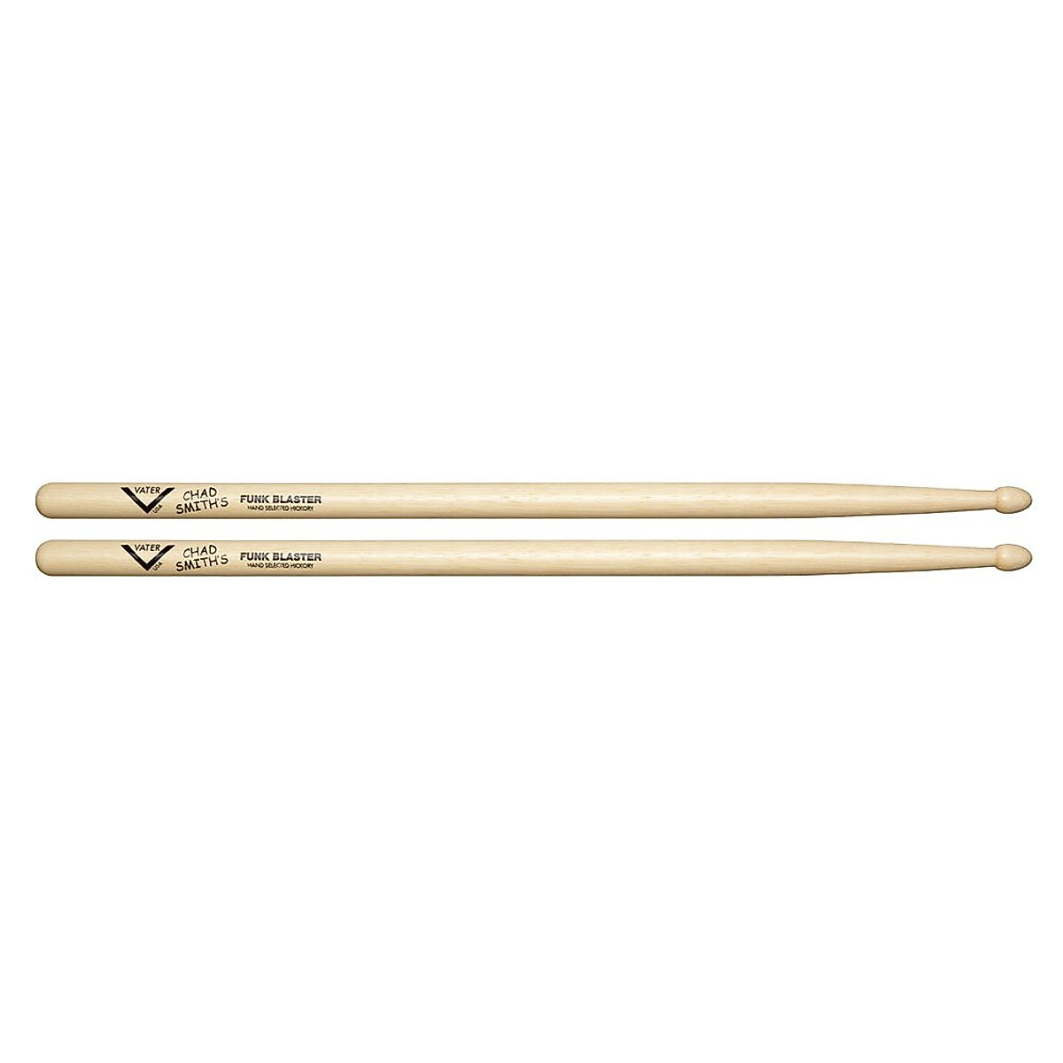 Vater CHADW Chad Smith's Funk Blaster Hickory Wood Tip Drum Sticks, Pair