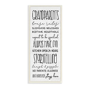 Stupell Industries Grandparents House Rules Fun Rustic Family Sign,Design by Lil' Rue