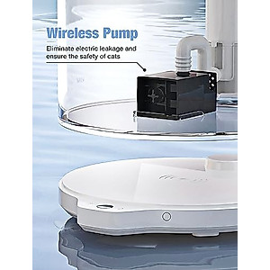 CATLINK Cat Water Fountain with Wireless Pump, 91.71oz/2.6L, Ultra Quiet, Ultrafiltration, Health Monitoring, for Cat Inside, App Control, Automatic Pet Drinking Fountains, CATLINK Pure 2