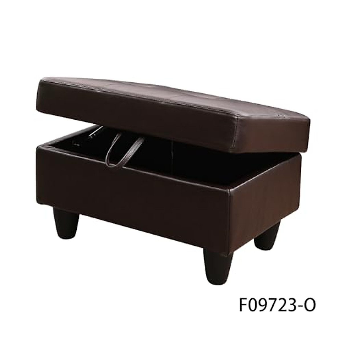 Evedy Faux Leather Sofas & Couches,Modern L-Shaped Modular Couch Upholstered 6 Seaters Sectional Sofa Couch W/Storage Ottoman, Living Room Furniture Set for Small Apartment-Brown