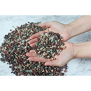 JFWOD 3lb Succulent and Cactus Soil Bonsai Gritty Mix 6-9mm Small Horticultural Lava Rocks for Fairy Garden, Terrarium, DIY Projects, Top Dressing Fast Draining Prevent Over Water