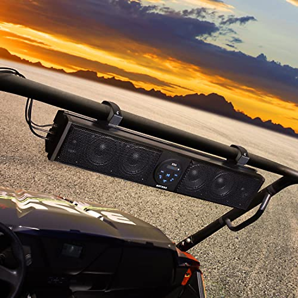 BOSS Audio Systems BRT26A UTV Sound Bar - 26 Inch Wide, IPX5 Rated Weatherproof, Bluetooth, Amplified, 4 Inch Speakers, Soft Dome Tweeters, Easy Installation for Dune Buggies, Jeeps, Rock Crawlers