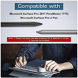 MoKo Pen Tips for Surface Pen Set of 4 (HB/HB/2H/H), Surface Pen Tip Replacement Kit Compatible with Surface Pro 2017 Pen (Model 1776)/Surface Pro 4 Pen, Original Pen Nibs Refill for Stylus Pen