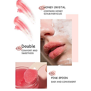 Lip Scrub, (Peach) Lip Scrubs Exfoliator & Moisturizer, Vegan Cruelty-Free Lip Sugar Scrub, Natural Gentle Lip Treatment, Dry Lip Treatment Polish & Lip Exfoliator by Samnyte