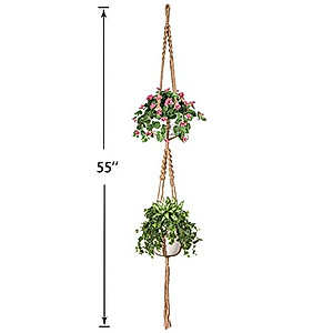 TIMEYARD Macrame Plant Hangers Set of 3 - Handmade Indoor Outdoor Hanging Planter Plant Holder - Modern Boho Home Decor