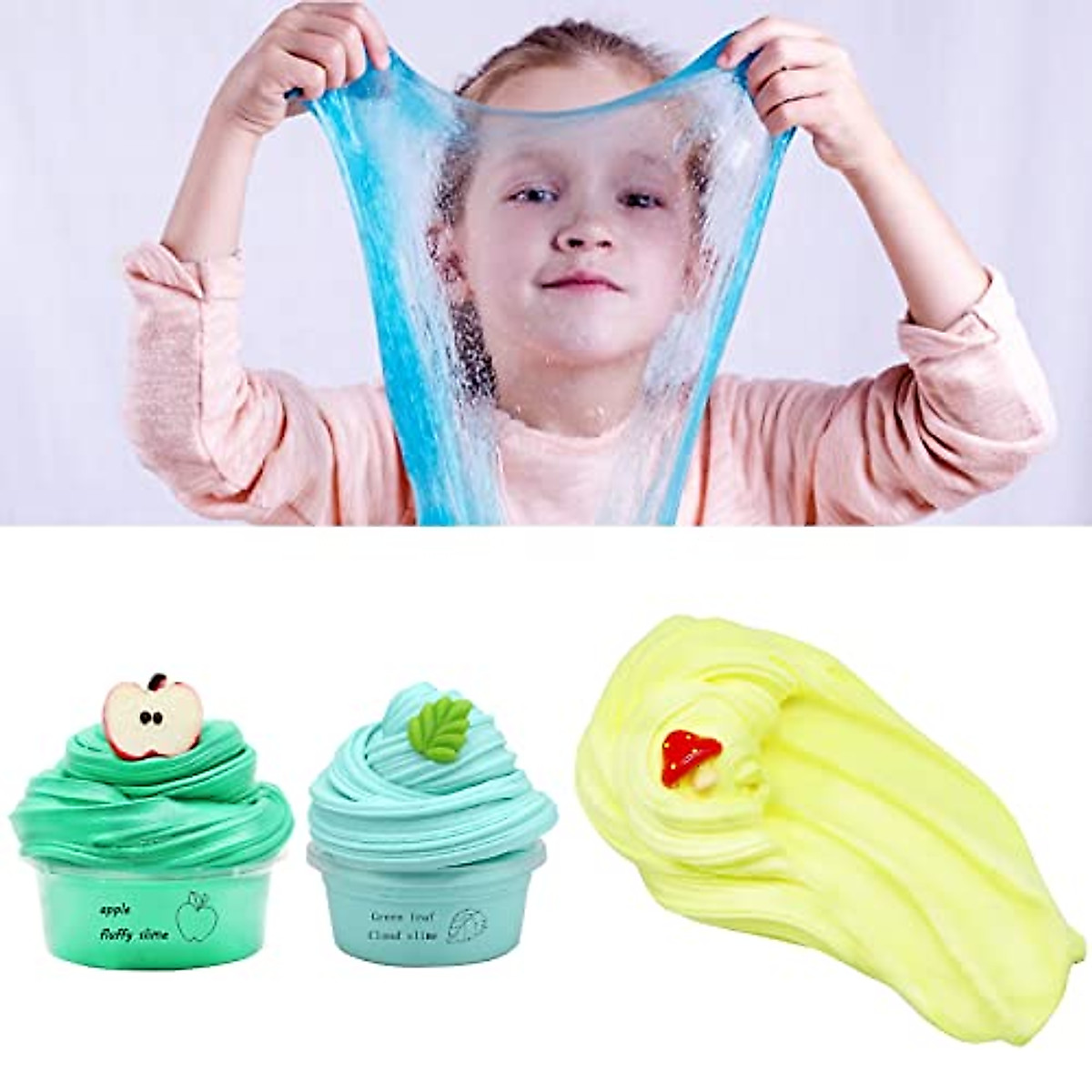 Butter Slime Kit, 1 Pack 60ml Slime Sludge Toy with Charm Fruits Scented Stress Relief Sensory Toy A Slime