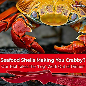 Ultra Durable, Super Easy Seafood Sheller 2 Pack. Serrated Knife Perfect for Cracking Lobster, Crab, Crawfish or Deveining Shrimp. BPA Free, Portable Utensils for Feasts, Boils and Themed Restaurants