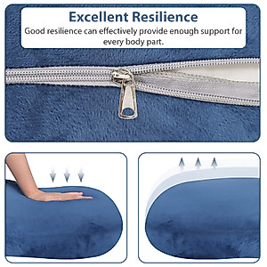 BATTOP Pregnancy Pillows for Sleeping,Body Maternity Pillow with Cooling Washable Cover,Support for Back,HIPS,Legs,Belly for Pregnant Women,New Mom Gifts for Women (Dark Blue)