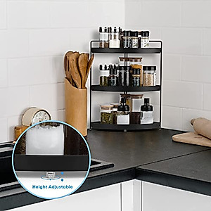 Lvssci Corner Shelf 3 Tier Bathroom Countertop Organizer ，Kitchen Bathroom Countertop Perfume Trays for Dresser Cosmetic Makeup Organization Standing Shelves Space Saving Holder