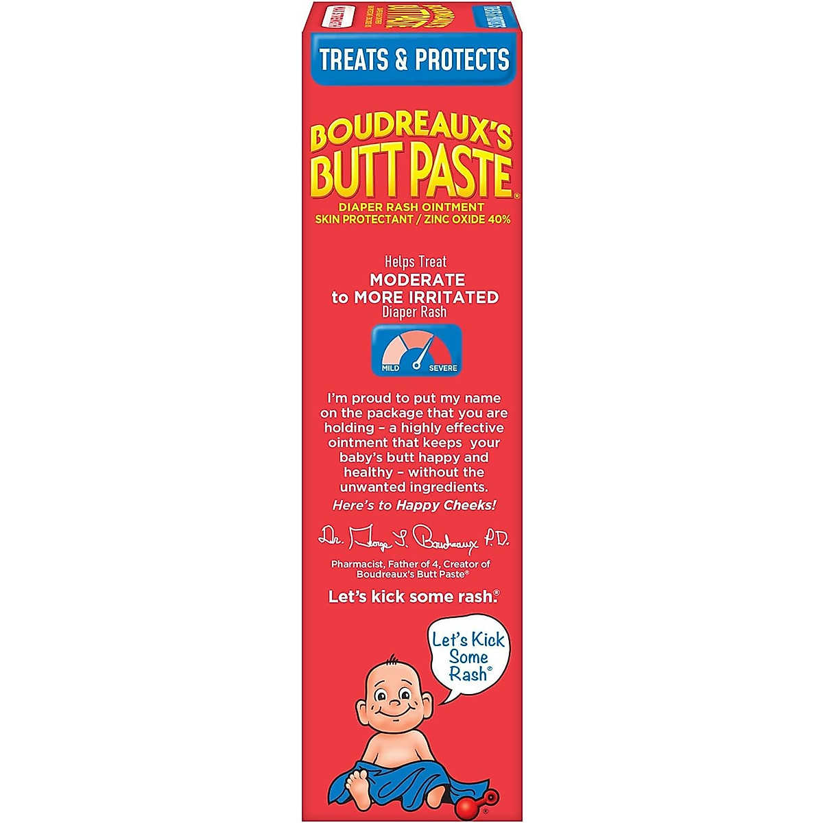 Boudreaux's Butt Paste Maximum Strength Diaper Rash Cream, Ointment for Baby, 4 oz Tube (Pack of 4)