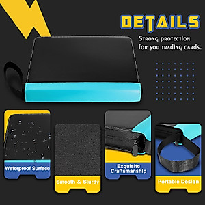 Card Binder, CLOVERCAT 9 Pocket Waterproof Trading Card Album, 720 Pocket Double Sided Display Zipper Card Binder with 40 Removable Sleeves, for YuGiOh, MTG, TCG, Game Cards & Sports Card (Light Blue)