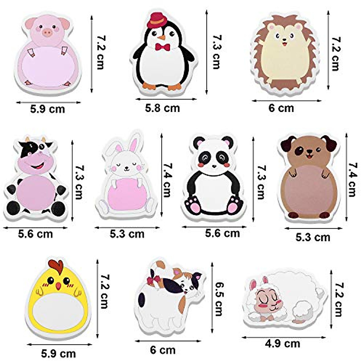 Cute Cartoon Animal Sticky Notes - 30 Sets for Home & School