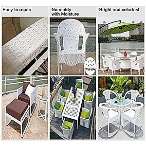 RNY Plastic Rattan Synthetic Wicker Repair Material for Knit and Chair Table Basket (White, 45), 45 ft