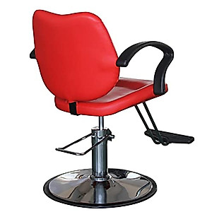 Funnylife Red Round Base Hydraulic Pump Styling Chair Barber Chair Salon Beauty Equipment