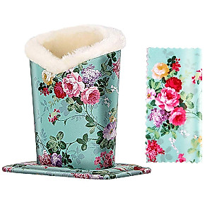Plush Fluffy Lined Anti-scratch Eyeglasses Holder Protective Glasses Stand Case