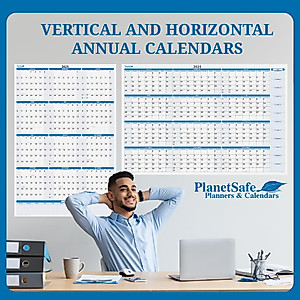 Earth Green 2024 Horizontal 36h x 56w Dry-Erasable Wall Calendar with Marker and Eraser. Best in its Class. Will not ghost or stain - 24H56GN