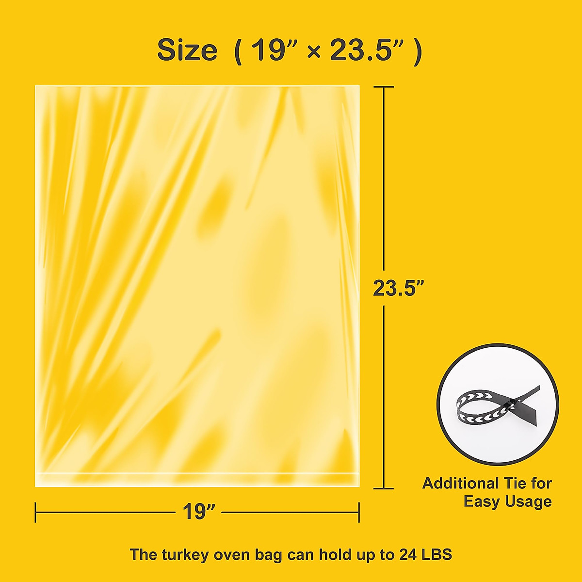 ebelbo 12 counts 19"x 23.5" Turkey Bags Multipurpose: Oven Cooking Roasting Freezer Baking Bags for Chicken Seafood/Home and Garden Bags for Harvest