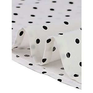 Allegra K Women's Peter Pan Collar Shirt Vintage 1950s Polka Dots Blouse Medium White