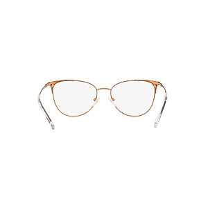A|X ARMANI EXCHANGE Women's AX1034 Cat Eye Prescription Eyewear Frames, Matte Rose Gold/Black/Demo Lens, 52 mm