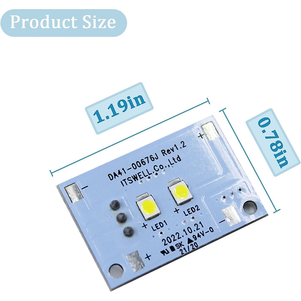 DA41-00676J LED Light Board Fits for Samsung Refrigerator Refrigerators LED Light - AP6000168 PS11732779 EAP11732779 (1 Pack)