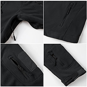 sandbank Men's Tactical Fleece Jacket Warm Winter Sport Outdoor Hooded Combat Military Jacket Coat(US M,Black)