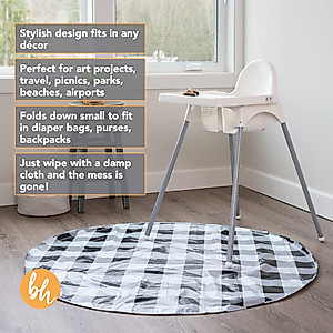 BooginHead SplatMat 52" Extra Large Waterproof Floor Mat for Under High Chair, Marble Swirl