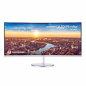 SAMSUNG CJ79 Series 34-Inch ViewFinity Ultrawide QHD (3440x1440) Computer Monitor, 100Hz, Thunderbolt 3 Daisy Chain, QLED, HDMI, USB Hub, Height Adjustable Stand (LC34J791WTNXZA), White