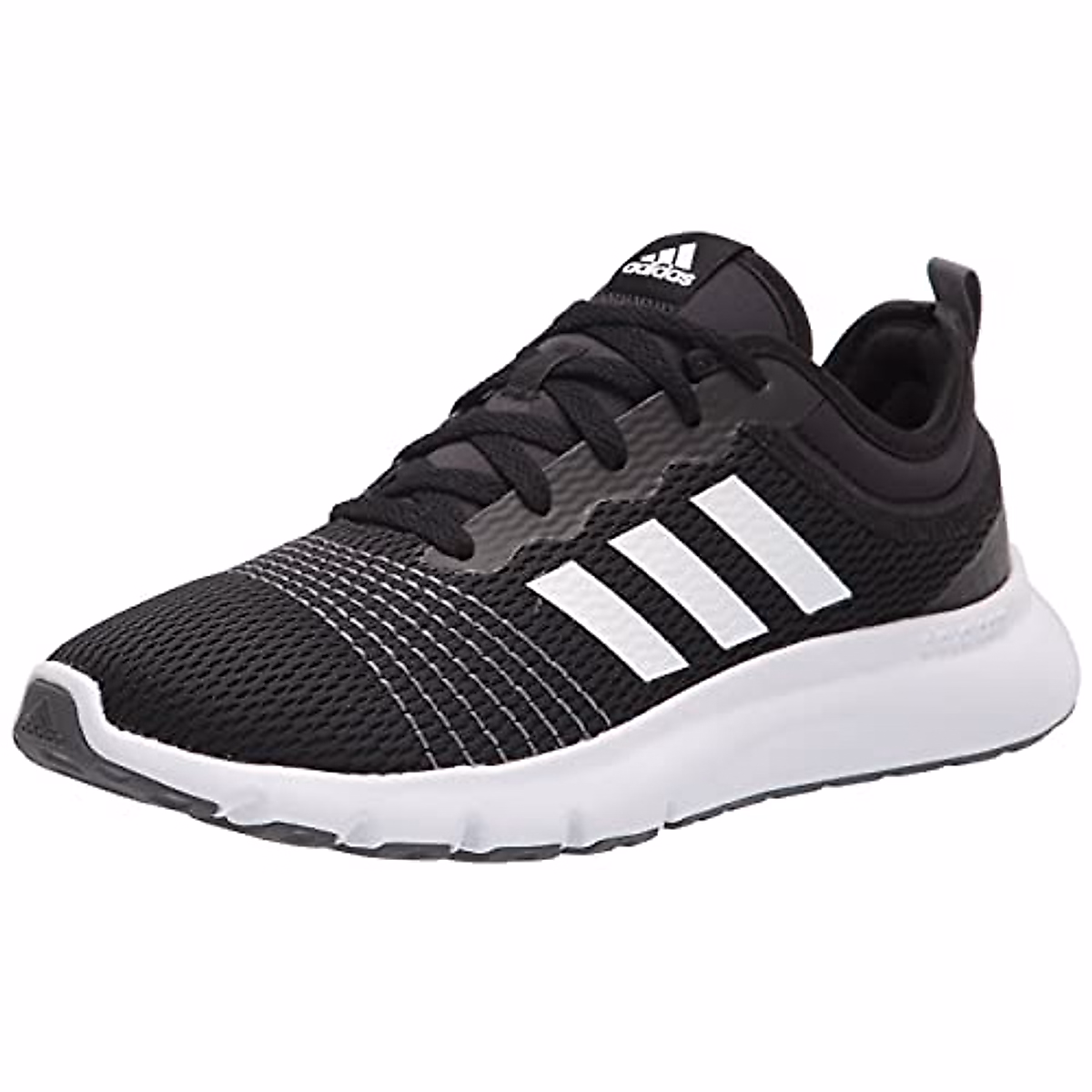 adidas Women's Flex 2 Running Shoe, Black/White/Grey, 8.5