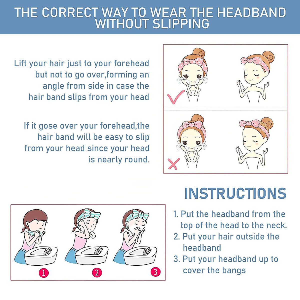 WLLHYF Spa Headband Bow Hair Band Facial Makeup Head Band Microfiber Soft Coral Fleece Head Wraps Elastic Skincare Headbands for Women Girls Washing Face Beauty (Black)