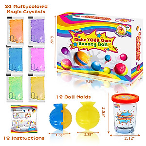 Bouncy Ball Making Kit, DIY Kits for Kids, Kids Birthday Party Activities, Kids Science Projects, Arts and Crafts for Kids 4-6 | 6-8, Outdoor Activities for Kids, Summer Fun Activities Favors Kit
