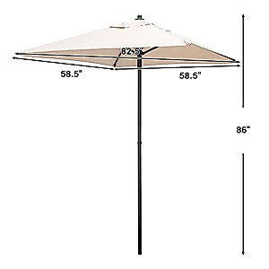 TANGKULA 5 FT Patio Umbrella, Outdoor Table Market Umbrella with Quick-Release Button, 4 Sturdy Ribs, Fade Resistant & Waterproof Canopy, Sun-protective Patio Umbrella for Garden, Poolside, Backyard