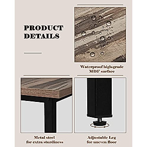 OUllUO Home Office Computer Desk, Writing Desk, Computer Table Desk,43 in Office Desk, Study Writing Table for Home Office, Simple Student Desk with Iron Headphone Hook,Metal Small Desk,Rustic Brown