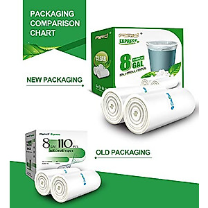 Clear Medium Garbage Bags 8 Gallon Trash Bags FORID Wastebasket Bin Liners 110 Count Plastic Trash Bags for Bathroom Bedroom Office Trash Can 30 Liters
