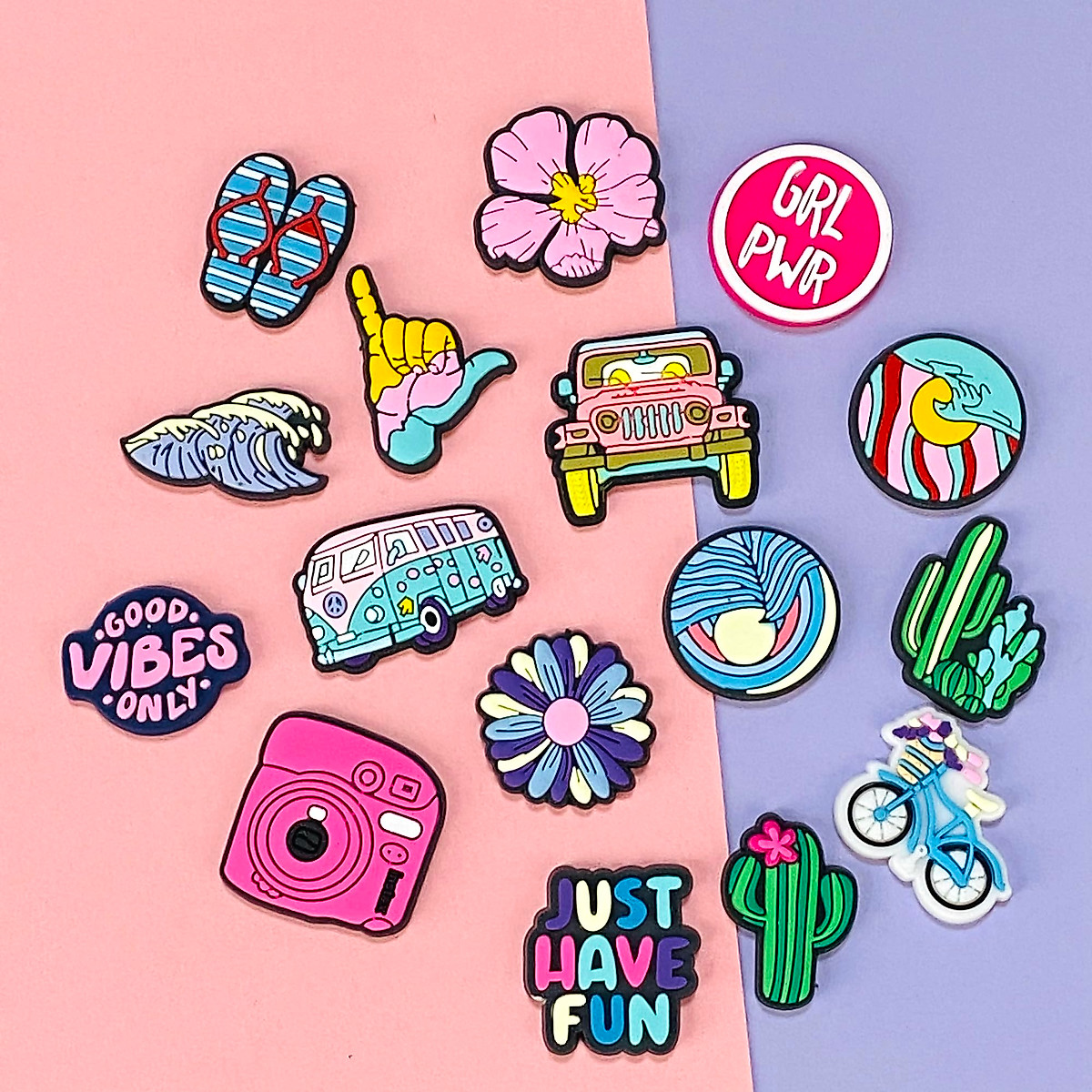 35PCS Summer Shoe Charms for Crock Bubble Slides,Cool Coconut Tree Cactus Fruit Juice Flowers Shoe Decoration Charms Pins for Kids Teens Girls Boys Men Women Party Favor