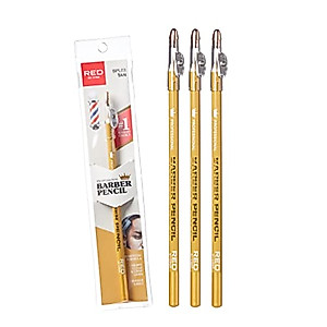 Red by Kiss 3PCS Barber Pencil with Built-in Sharpener Edge Hairline Razor Trace Pencils Beard Guide Beard and Hairline Outliner Pencils (Tan)