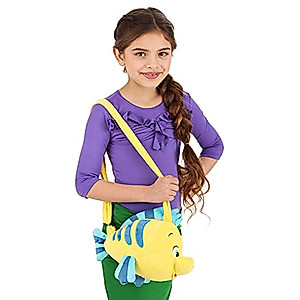 Disney The Little Mermaid Flounder Costume Companion Pouch Bag Accessory for Kids, Cosplay, Halloween, & Beach Party Standard