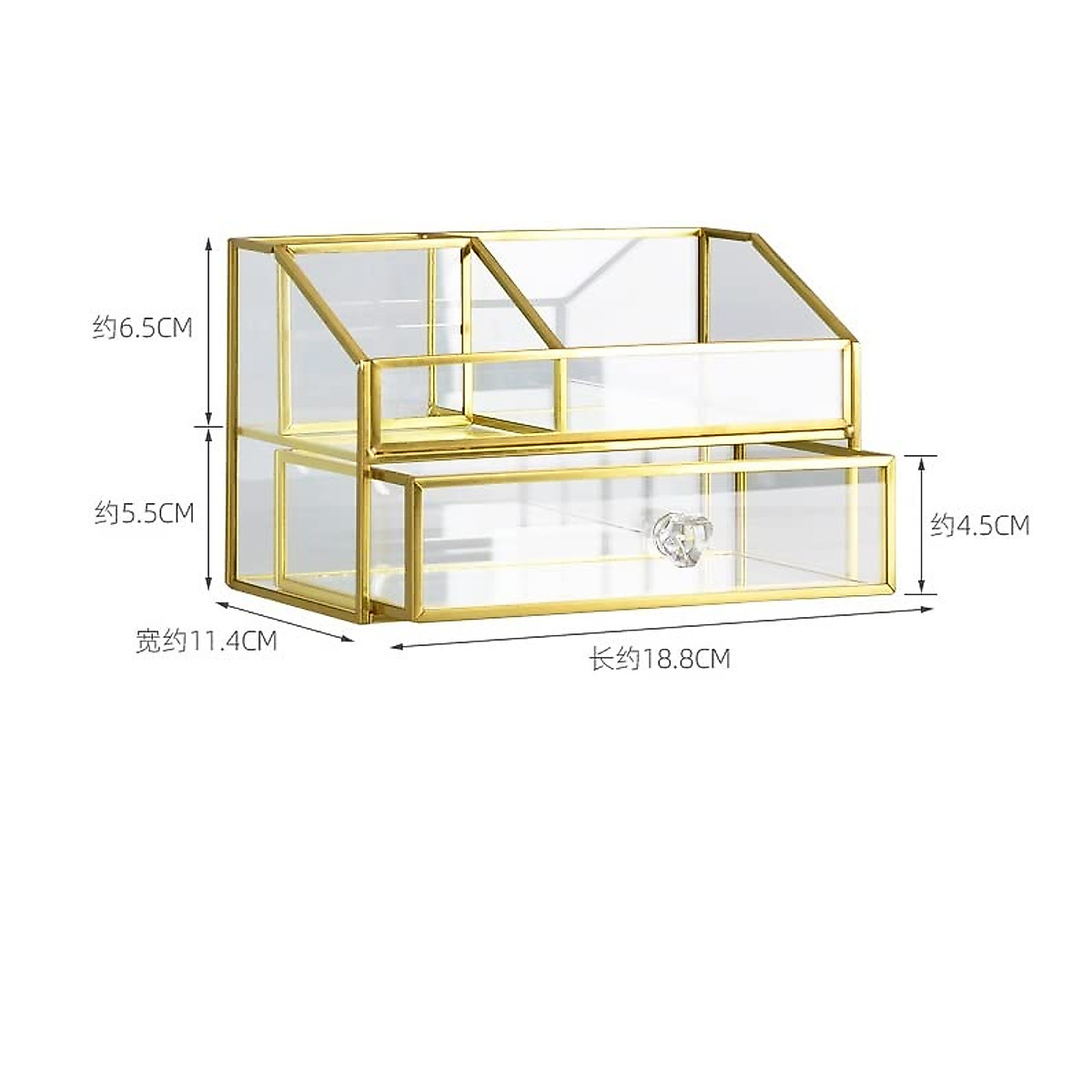 N/A Cosmetic Storage Box Dresser Jewelry with Lid Shelf Multipurpose Desktop Decor