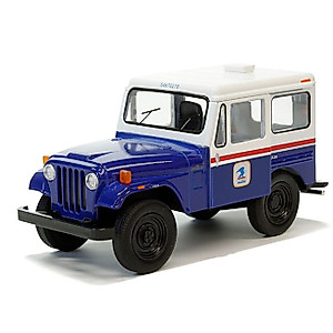 KiNSMART United States Postal Mail Truck 1971 Jeep DJ-5B Blue Edition 5" Die Cast Model Toy Car 1:26 Scale