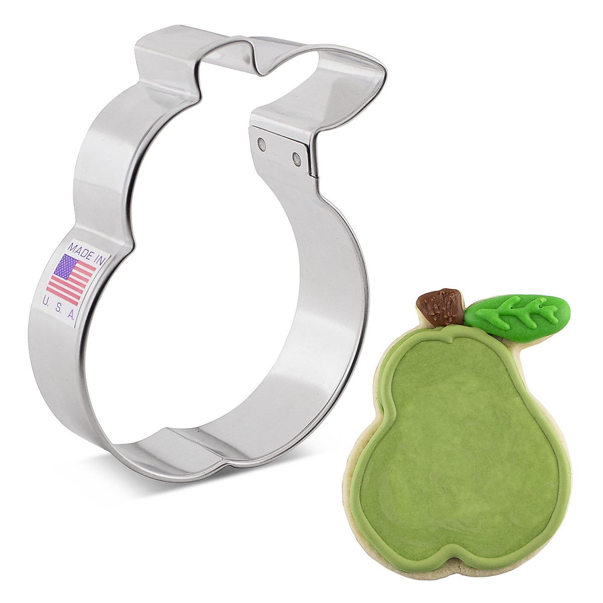 Pear Cookie Cutter, 3.5" Made in USA by Ann Clark
