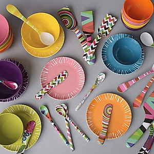 "French Bull Melamine Assorted, Tablespoon, Spoon, Set of 4 for Coffee, Milk Powder, Seed, Spices, Ice Cream, Yogurt, Stirring, Mixing, Sugar, 7"" Dessert, Multi" (72612)