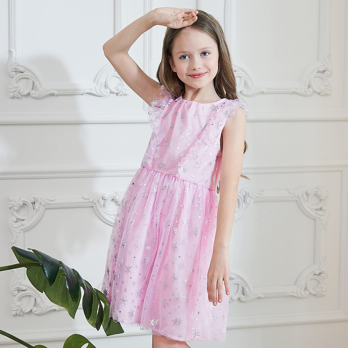 Sosomi Tulle Dress for Girls Summer Dress,Sleeveless Teen Dresses,Girls Dresses Size 7,Blue Dress for Girls,Elegant Mesh Dress,Princess Dresses for Girls,Dresses for Teens,Fashion Girls’Dressess