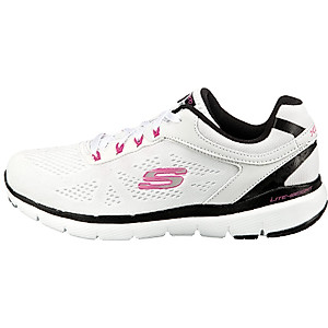 Skechers Flex Appeal 3.0 - Steady Womens Sneaker, White/Black/Hot Pink, 7.5
