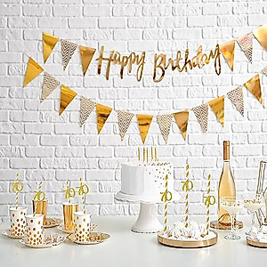 Labakita 70th Birthday Party Straw Decor - 70th Birthday Paper Straw Decor - 70th Birthday Striped Decorative Straws - Set of 24