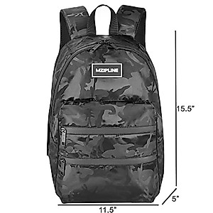 MZIPLINE Mini Smell Proof Backpack Bag-Odor Proof-USB Charging Port Daypack School Bookbag With Carbon Lining for Men & Women Travel (Camouflage Black)