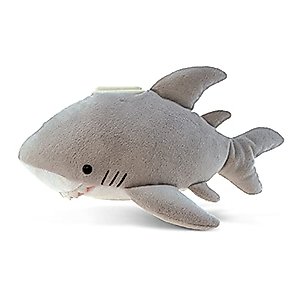 DolliBu Gray Shark Plush Huggie Bank - Super Soft Stuffed Animal Money Bank Savings Storage for Little Kids, Cute & Fluffy Fun Coin Bank Toy, Wildlife Plush Piggy Bank for Girls & Boys - 9 Inch