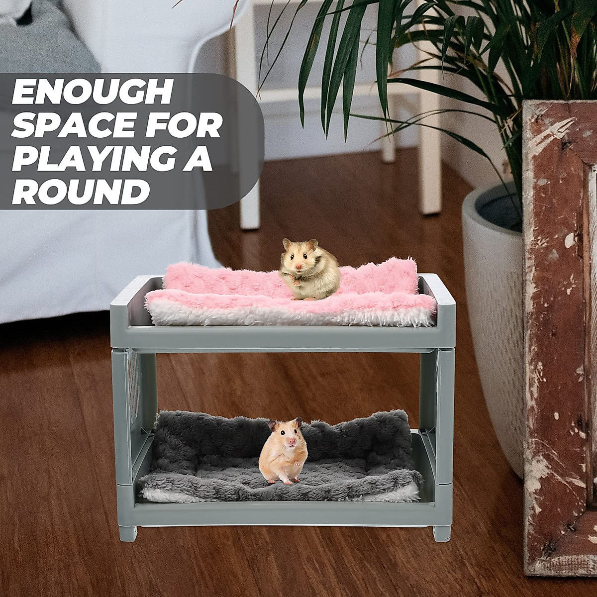 POPETPOP 1 Set Hamster Bed Hamster Hideouts Sleeping Bed Double-Layer Bunny Bed Double-Layer Chinchilla Bed Detachable Chinchilla Beds Cage Bunny Beds Hamster Accessory Detachable Bunny Bed