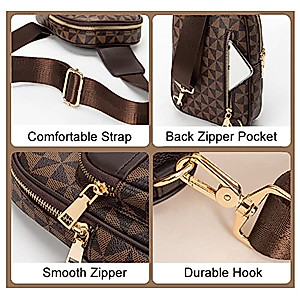 KEMZA Sling Crossbody Backpack Shoulder Bag for Hiking Walking Biking Travel Cycling Men Women (Brown)